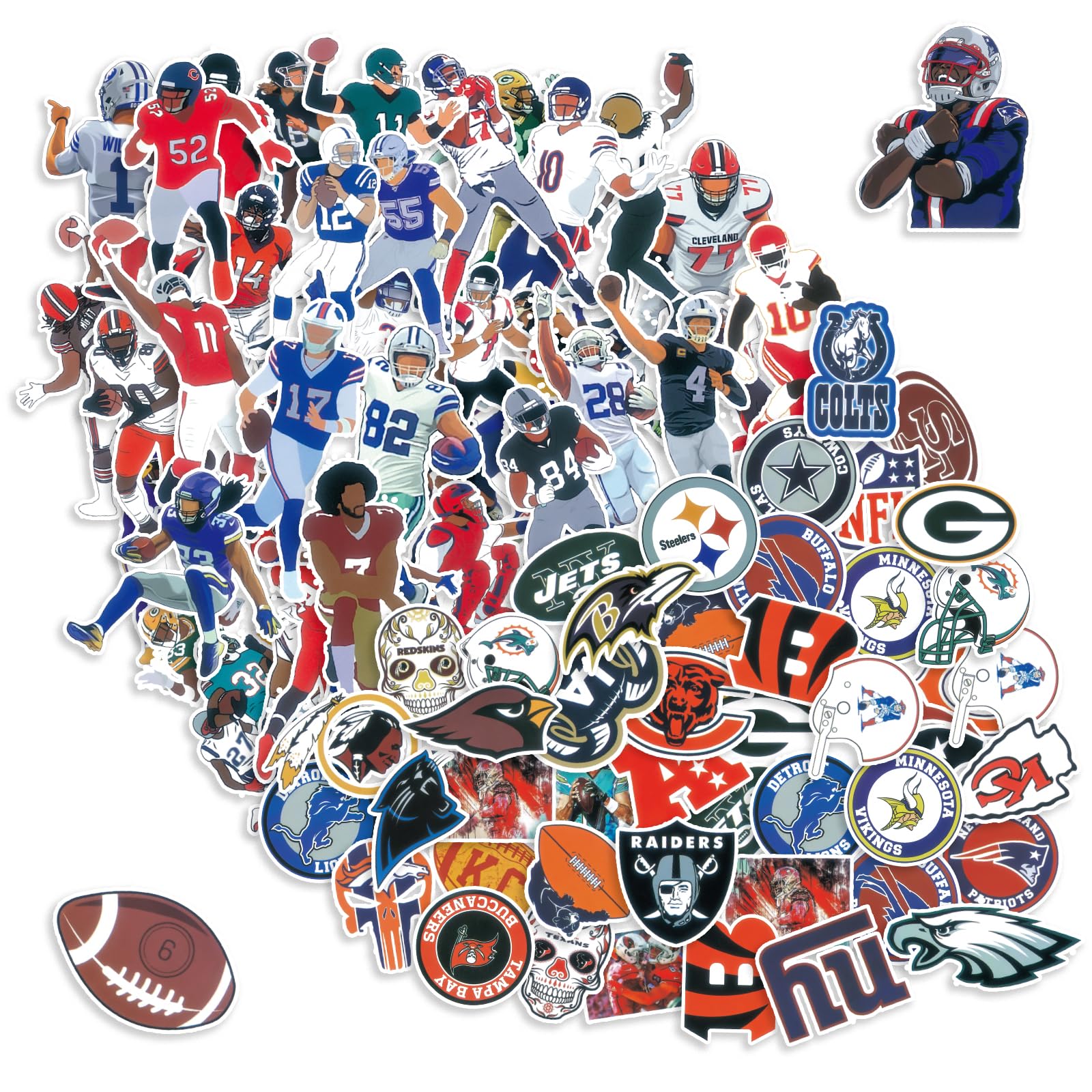 Amazon.com: Prstincol 100 Pcs American Football Stickers Sports Super ...