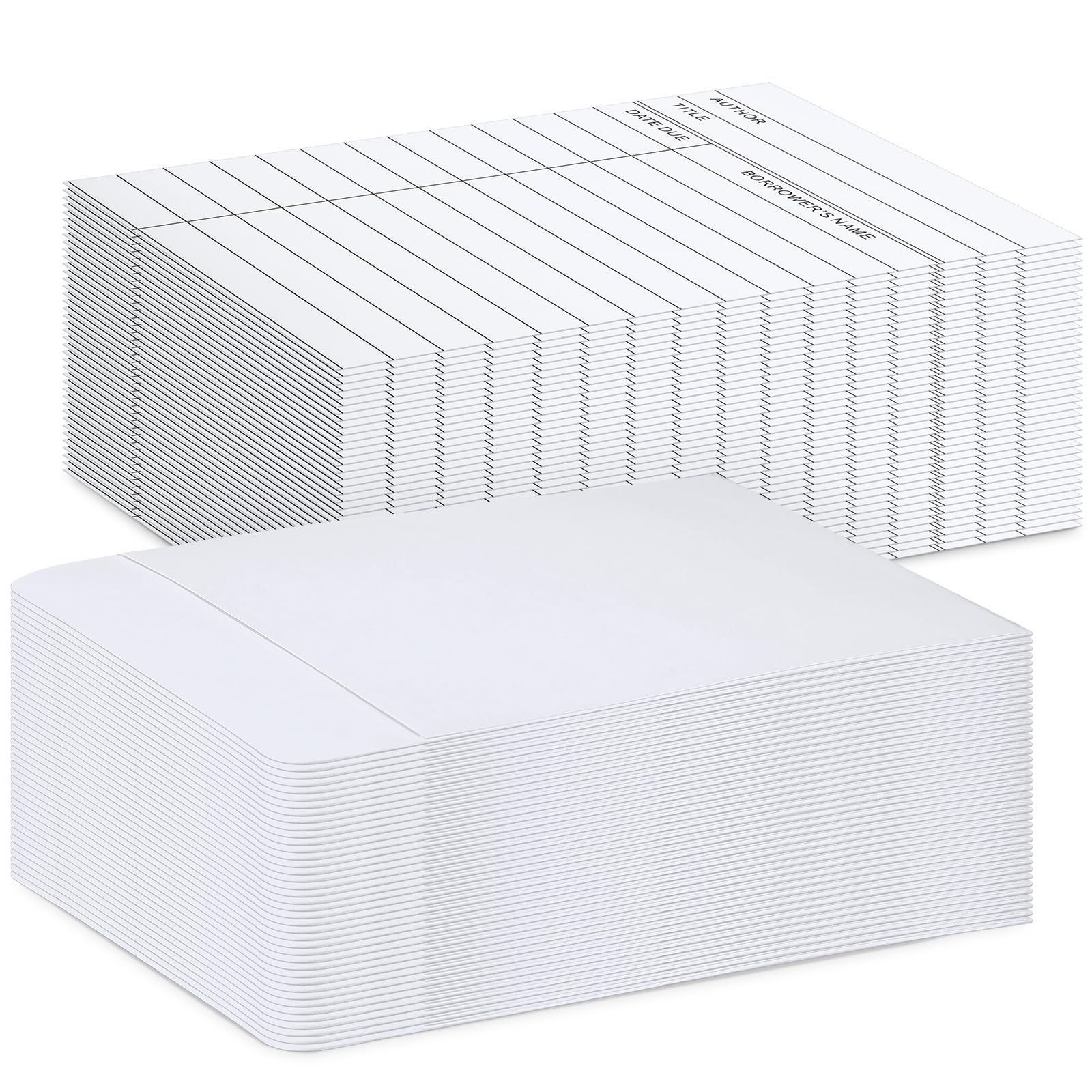 Amazon.com : Fainne 100 Pieces Library Card Pocket with Envelopes Self ...