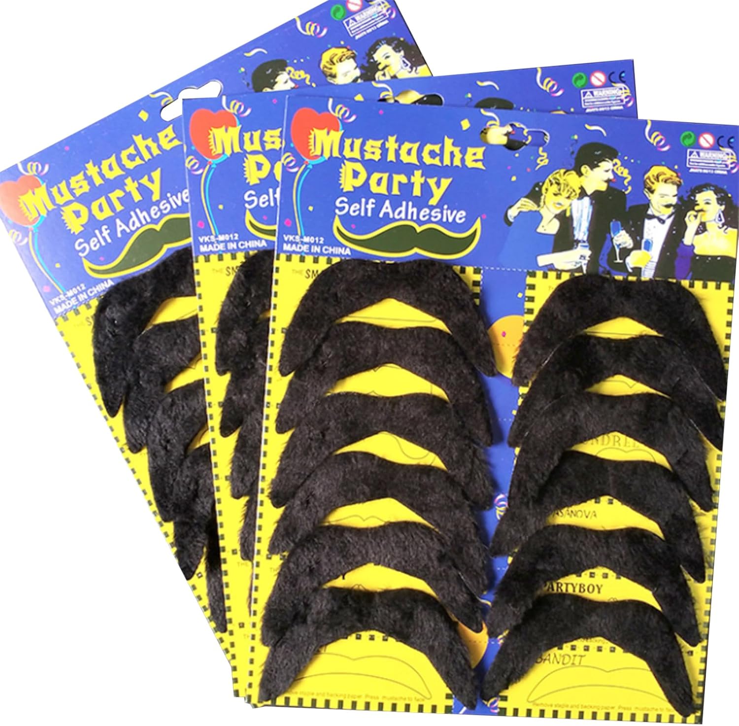 Amazon.com: ZEZEFUFU 12pcs Self Adhesive Mustaches Mustache Stickers ...