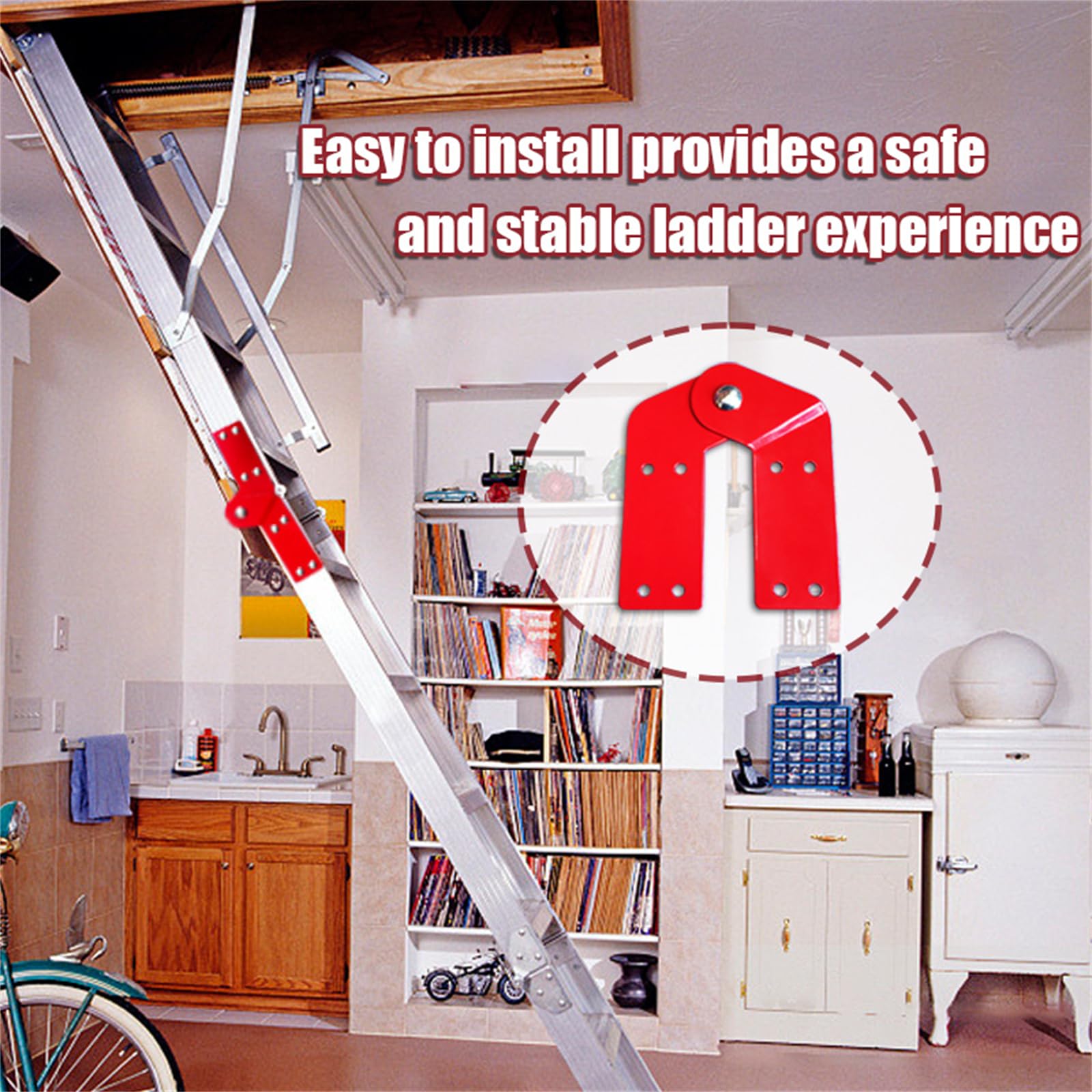 Snapklik.com : 2 PCS Attic Ladder Hinge, Aluminum Tie Rod Attic Ladder ...