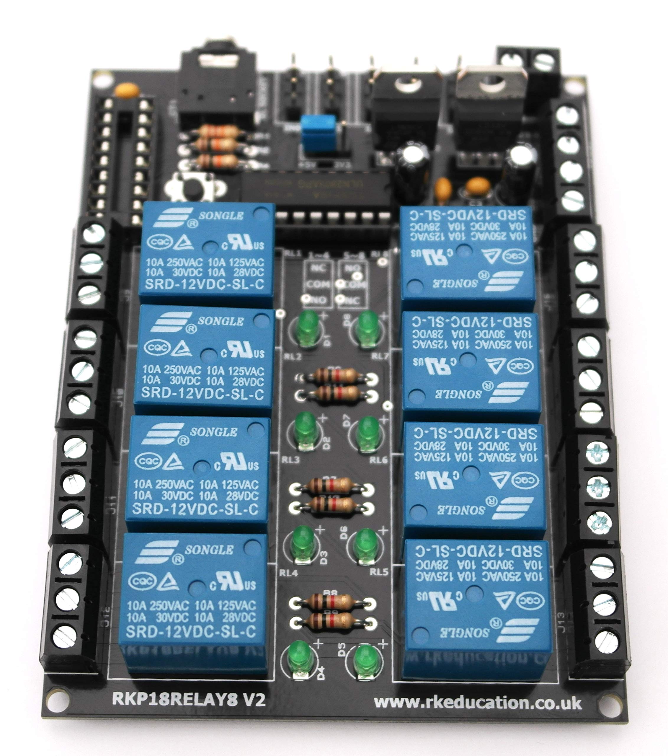 Buy Rk Education RKP18Relay8 Project PCB for 18 pin PIC,PICAXE and ...