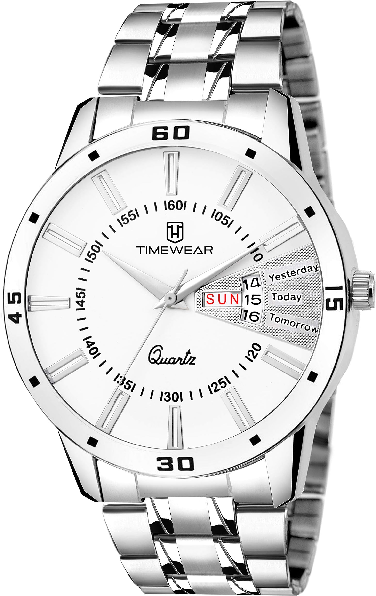 TIMEWEAR Men Slim Series Two Hands Stainless Steel Chain Analog Watch ...