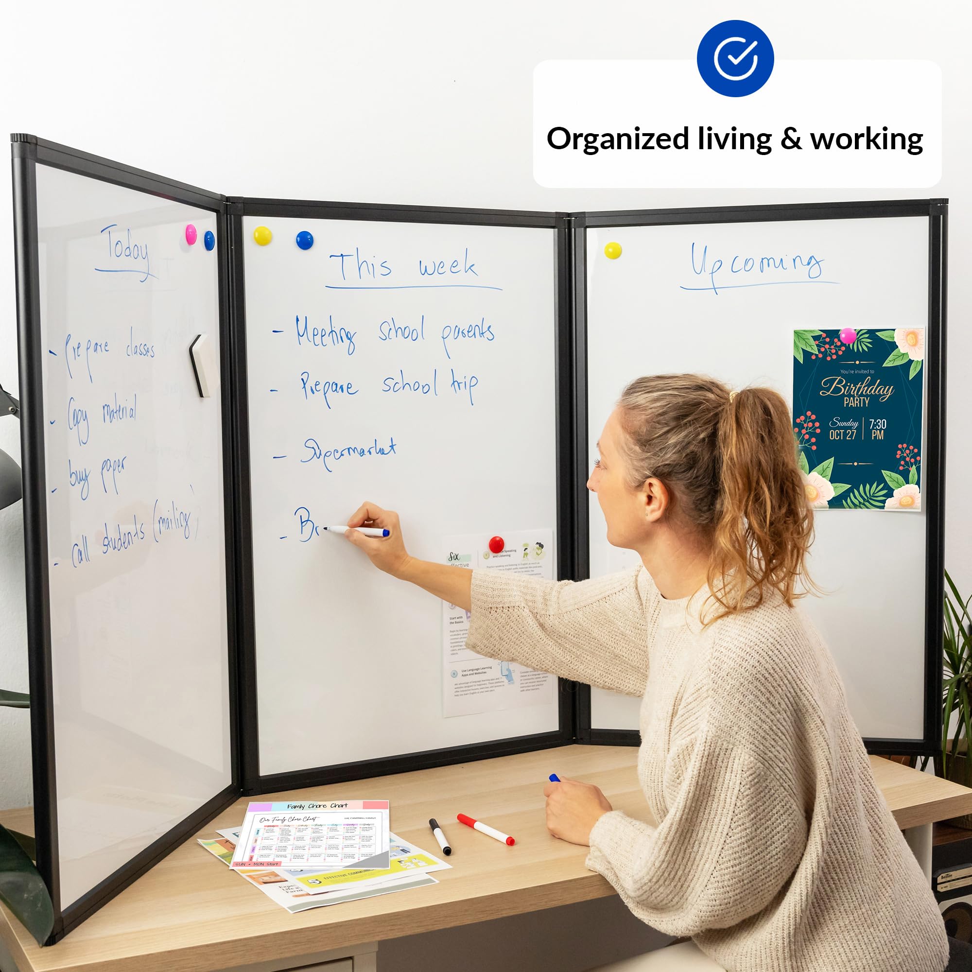 Snapklik.com : Trifold Display Board Magnetic Presentation Whiteboard ...