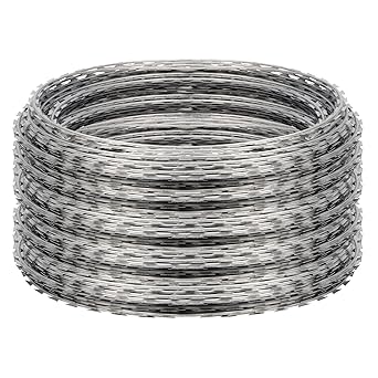 Amazon.com: RYFT Razor Wire Galvanized Barbed Wire 147 Feet 3 Coils Per ...