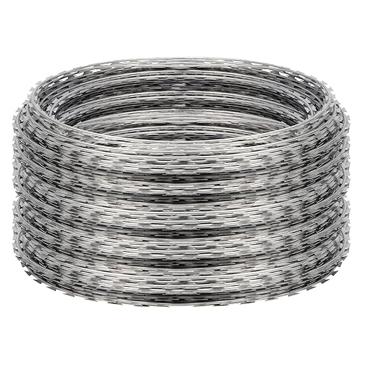Amazon.com: RYFT Razor Wire Galvanized Barbed Wire 147 Feet 3 Coils Per ...