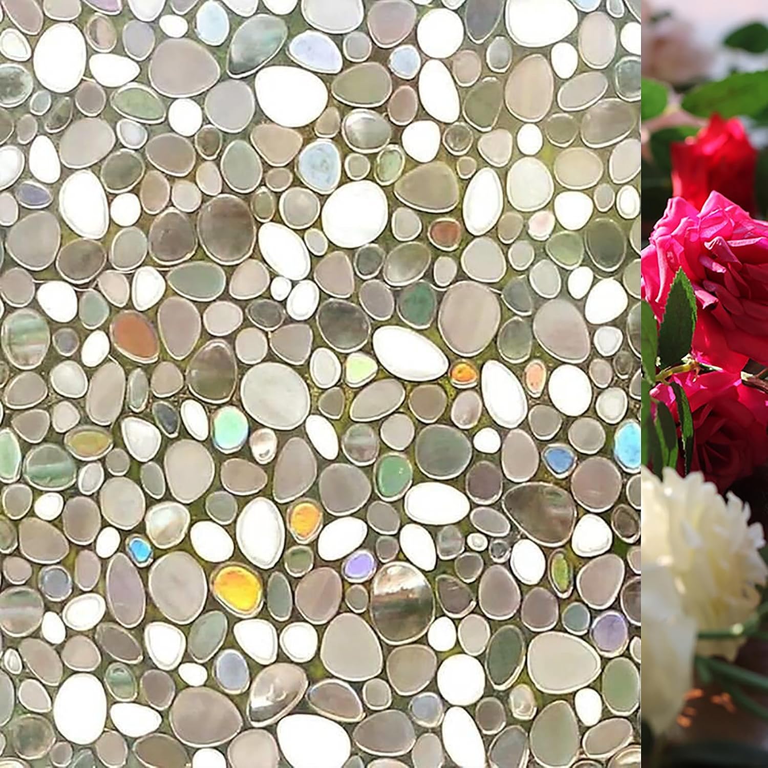 Amazon.com: M ACHOOSE Window Privacy Film 3D Pebble Pattern Window ...