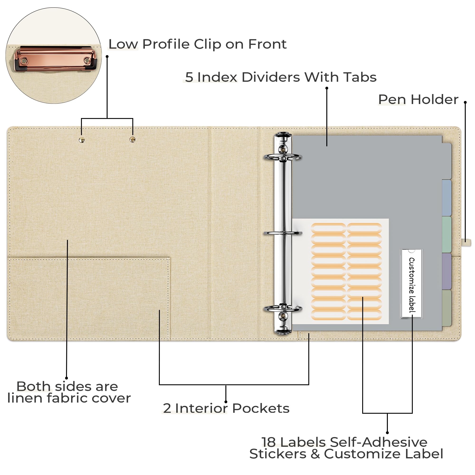 Snapklik.com : EYROZILL 3 Ring Binder 2 Inch, Binder For Letter Size ...