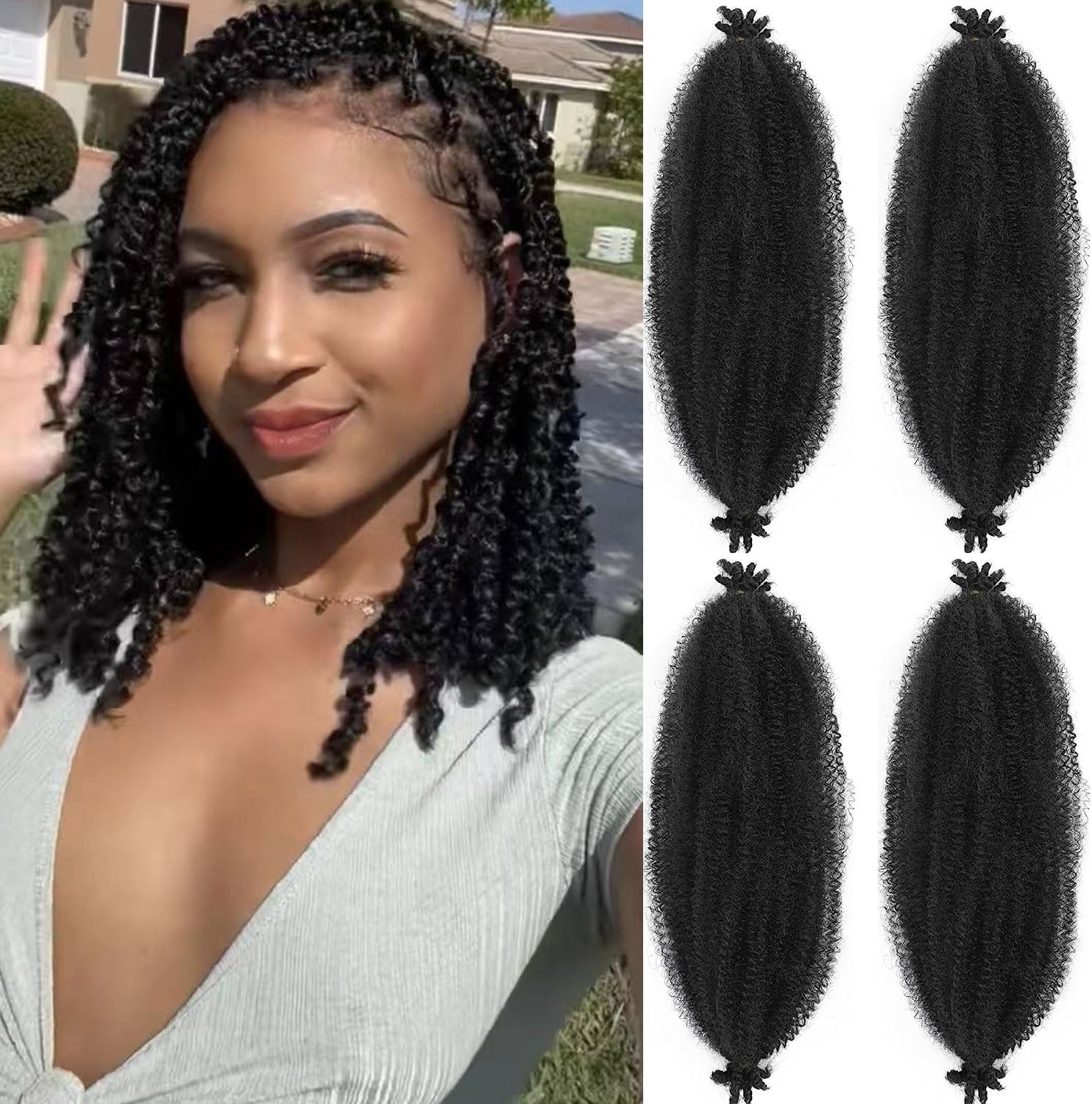 Amazon.com : Anemoi Marley Twist Braiding Hair, 16 Inch 4 Packs Springy ...