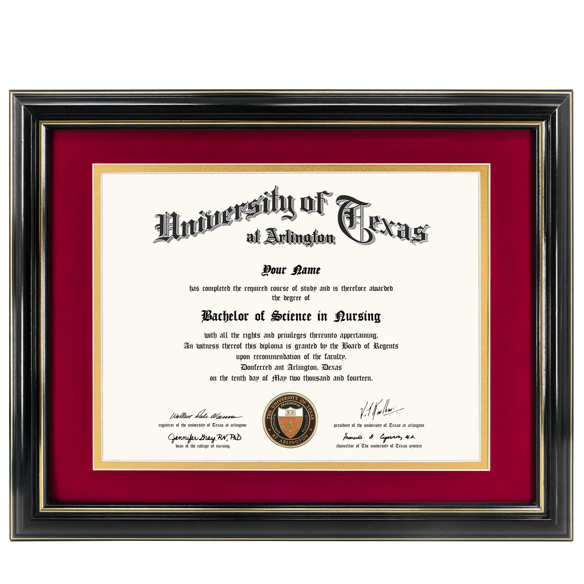 GraduationMall 8.5x11 Diploma Frame with Red over Gold Mat or Display ...