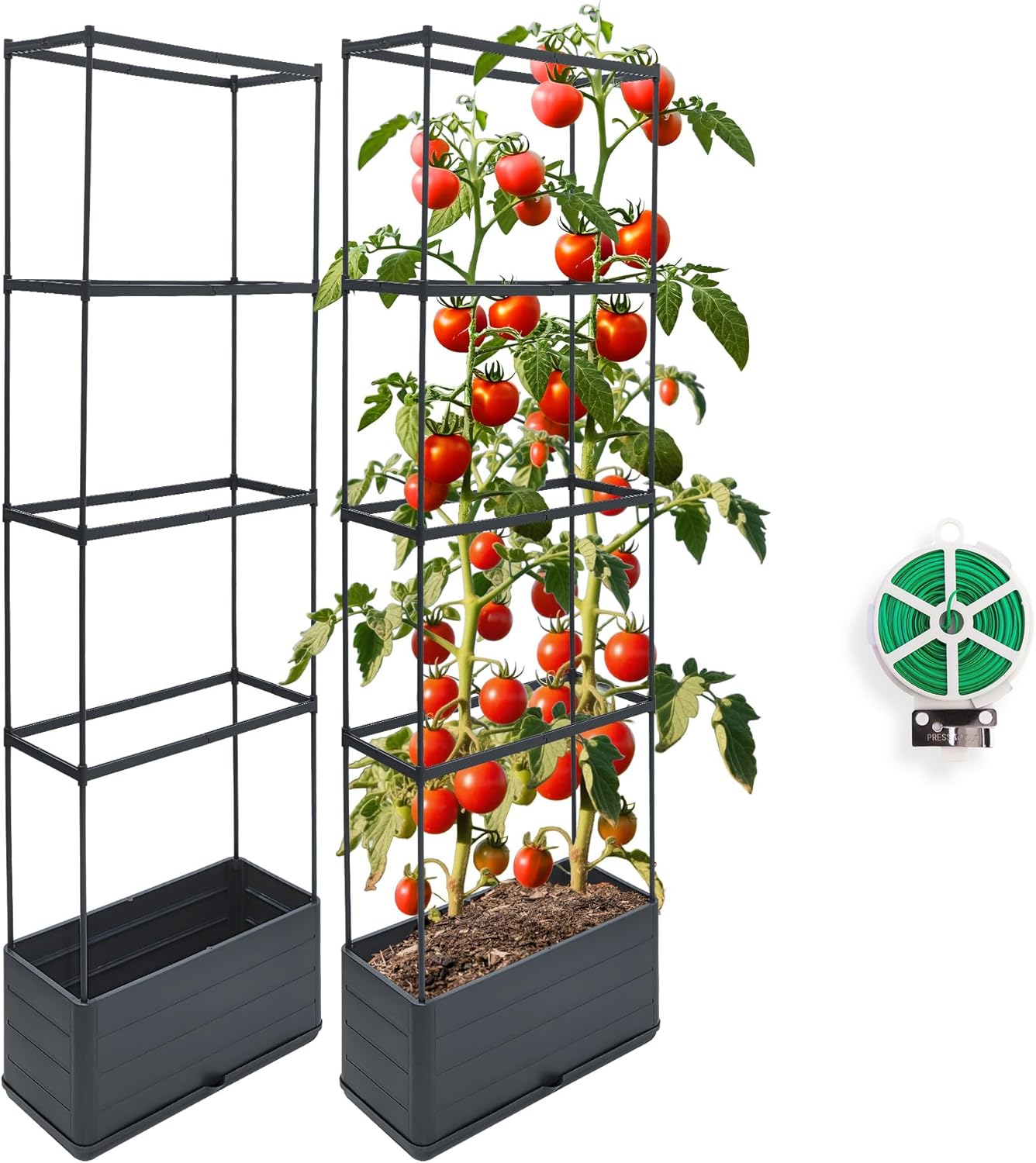 Amazon.com : Sumloty 2Pack Raised Garden Bed Planter Boxe with Trellis ...