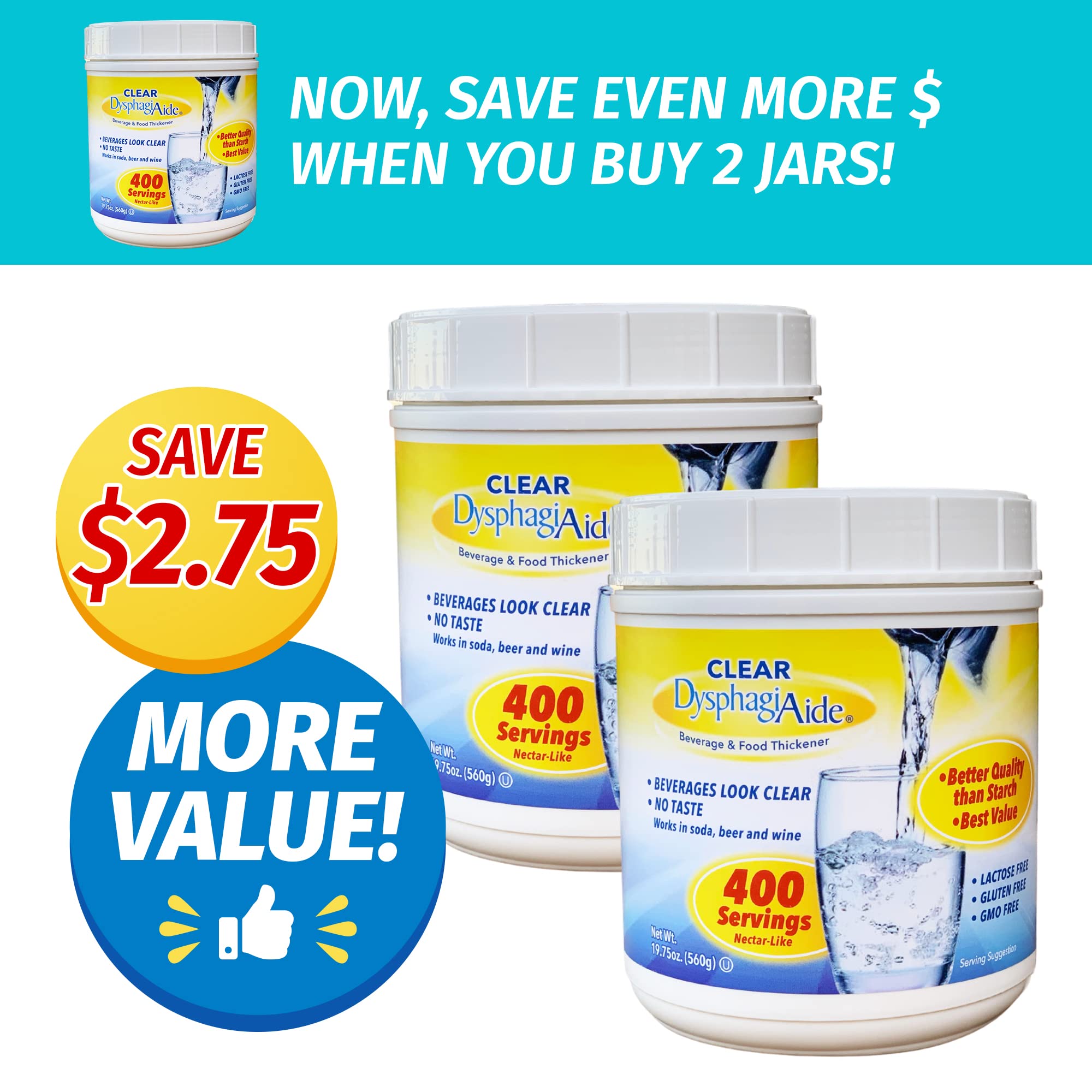 Snapklik.com : Clear DysphagiAide Thickener Powder - 400 Servings ...