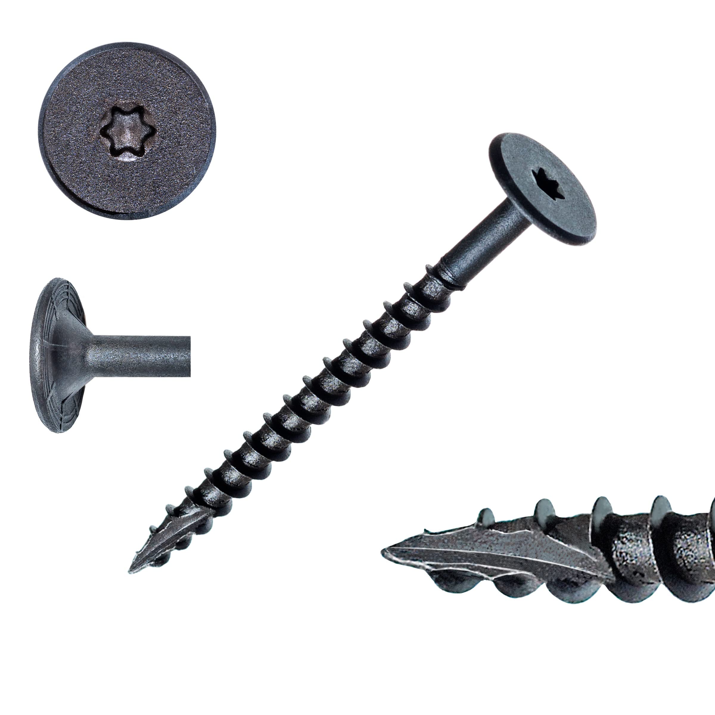 FastCap 2.5-Inch PowerHead Wood Screws, Black Oxide Finish, 10 Screw ...