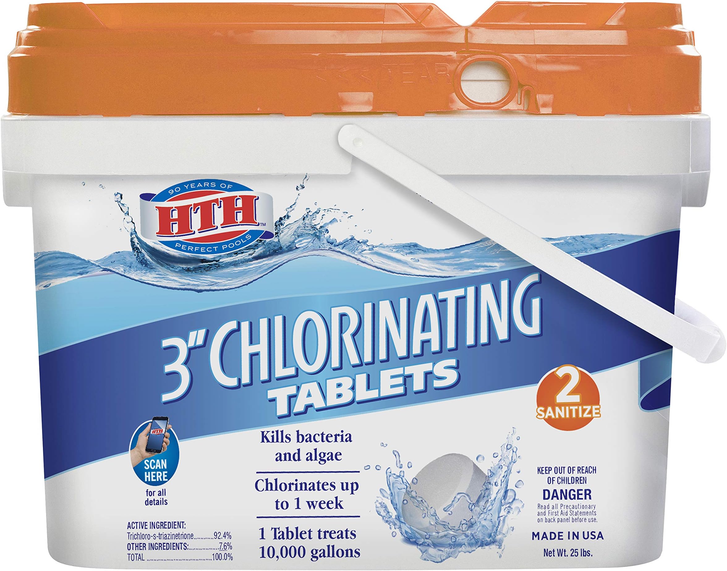 Amazon.com : HTH 42040 Super 3-inch Chlorinating Tablets Swimming Pool ...
