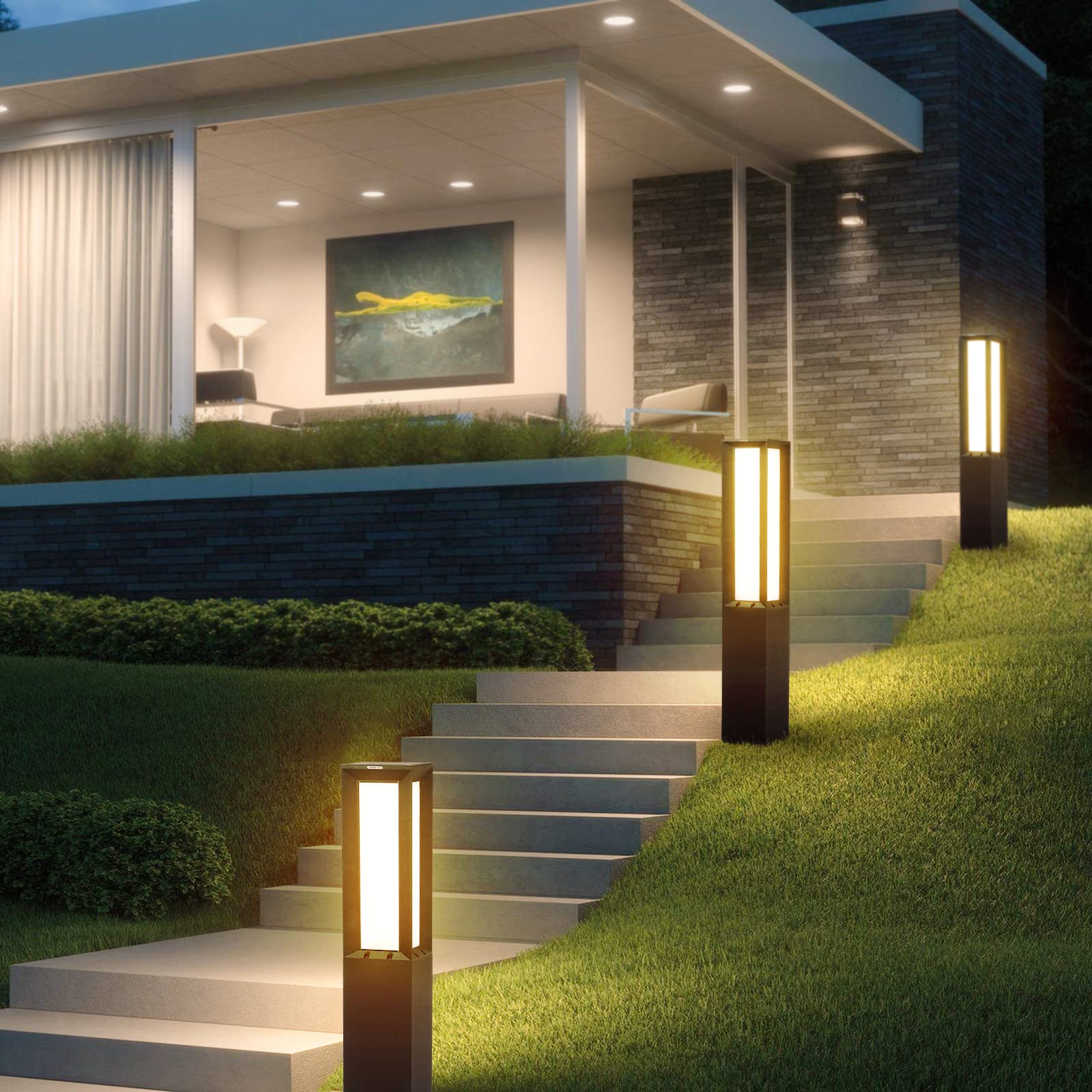 Linkmoon Solar Landscape Path Light, Stainless Steel 3W 350LM Luxury ...