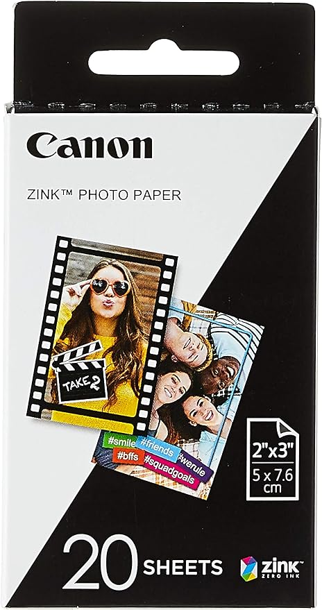 Canon Zink Sticky Backed MPPP20 Mini Photo Printer Paper 20 Sheets, 1 ...
