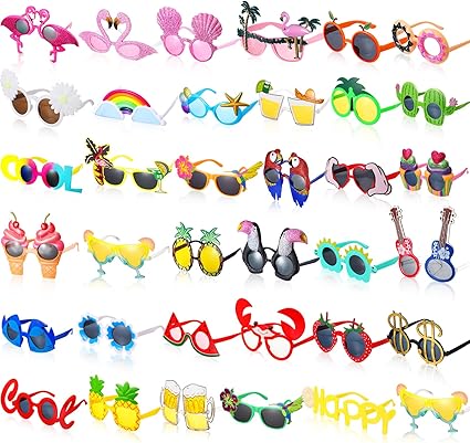 Amazon.com: Frienda Luau Sunglasses Funny Hawaiian Glasses Novelty ...