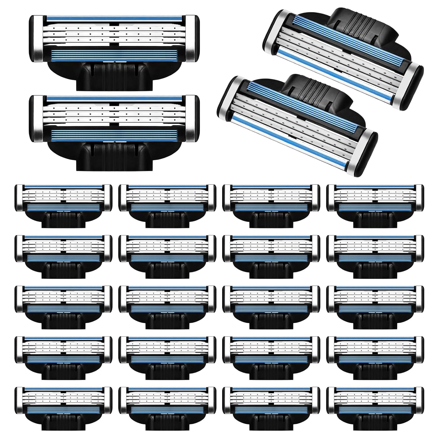 Amazon.com: Razor Blade Refills for Men - 24PCS Compatible with Mach3 ...