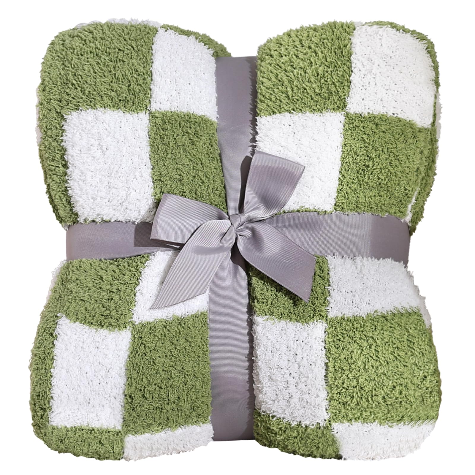 Amazon.com: Panku Checkered Blanket, Ultra Soft Green Checkered Throw ...