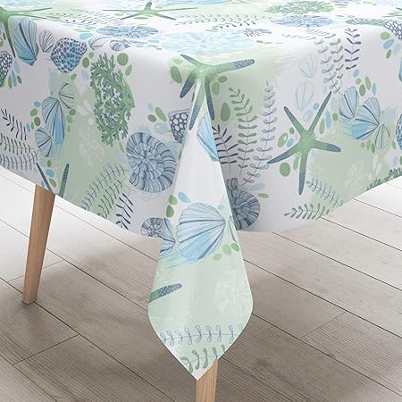 Amazon.com: Nautical Coastal Tablecloth for Rectangle Table Beach ...