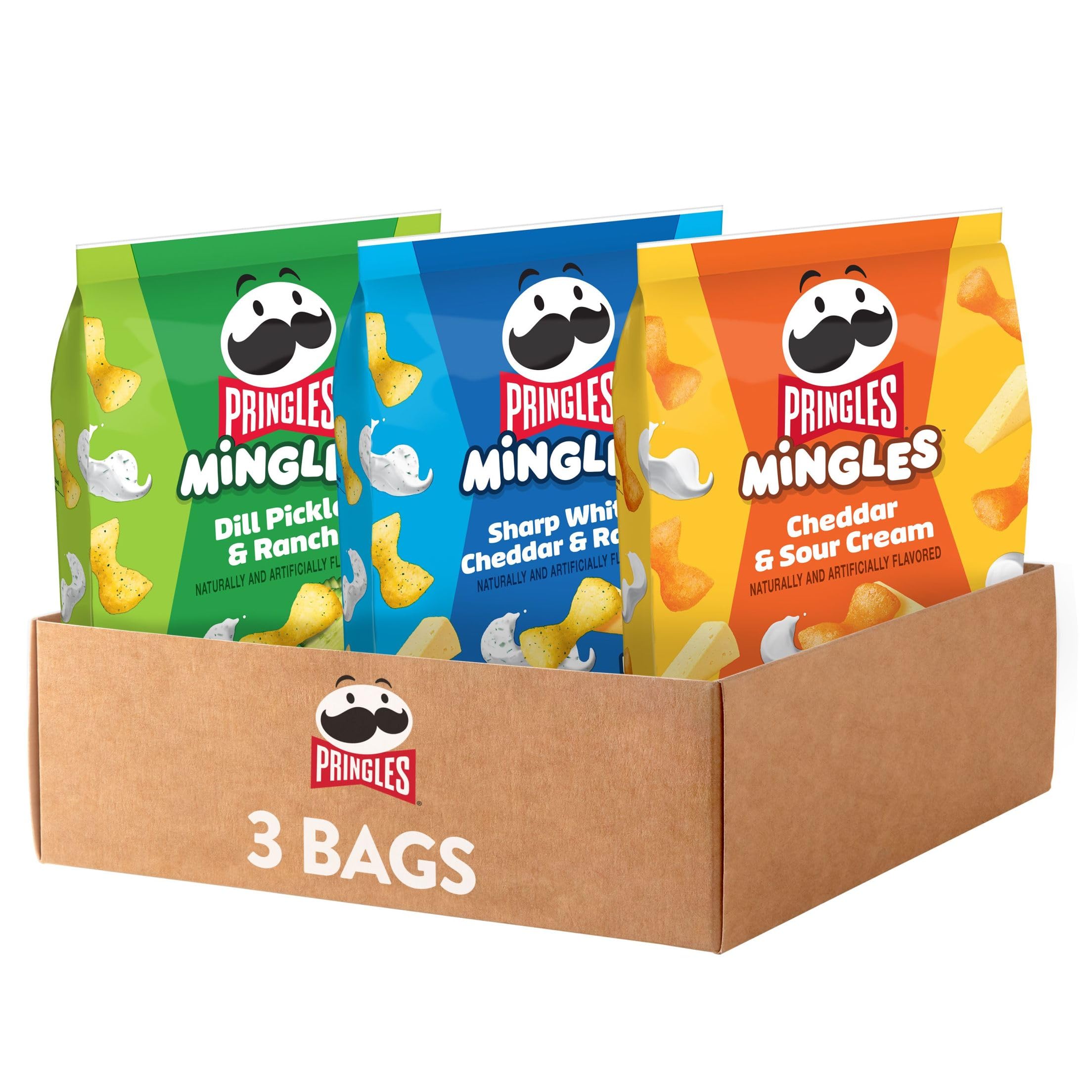 Amazon.com: Pringles Mingles Puffed Snacks, Variety Pack, Cheese Puffs ...