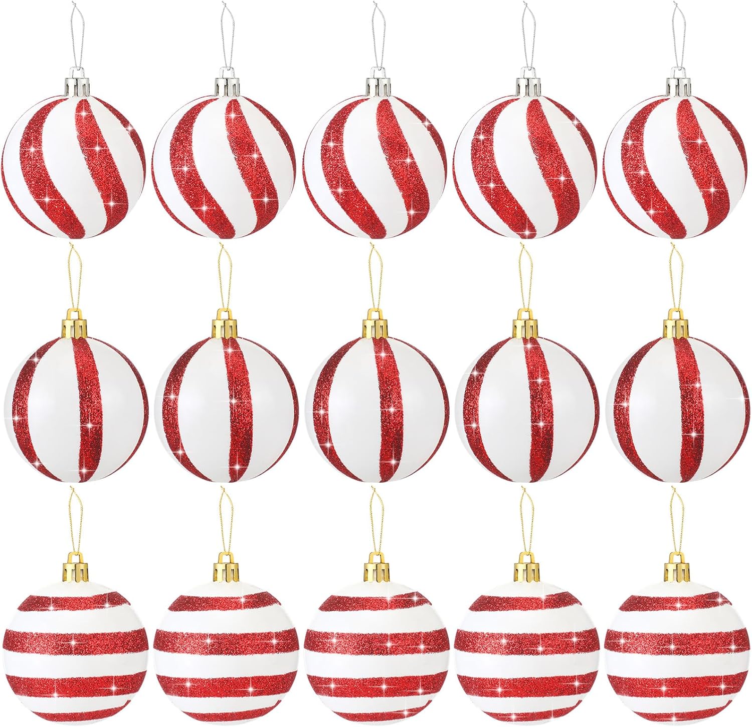 Amazon.com: Jenaai 15 Pieces Christmas Ball Ornaments 2.4 Inch ...
