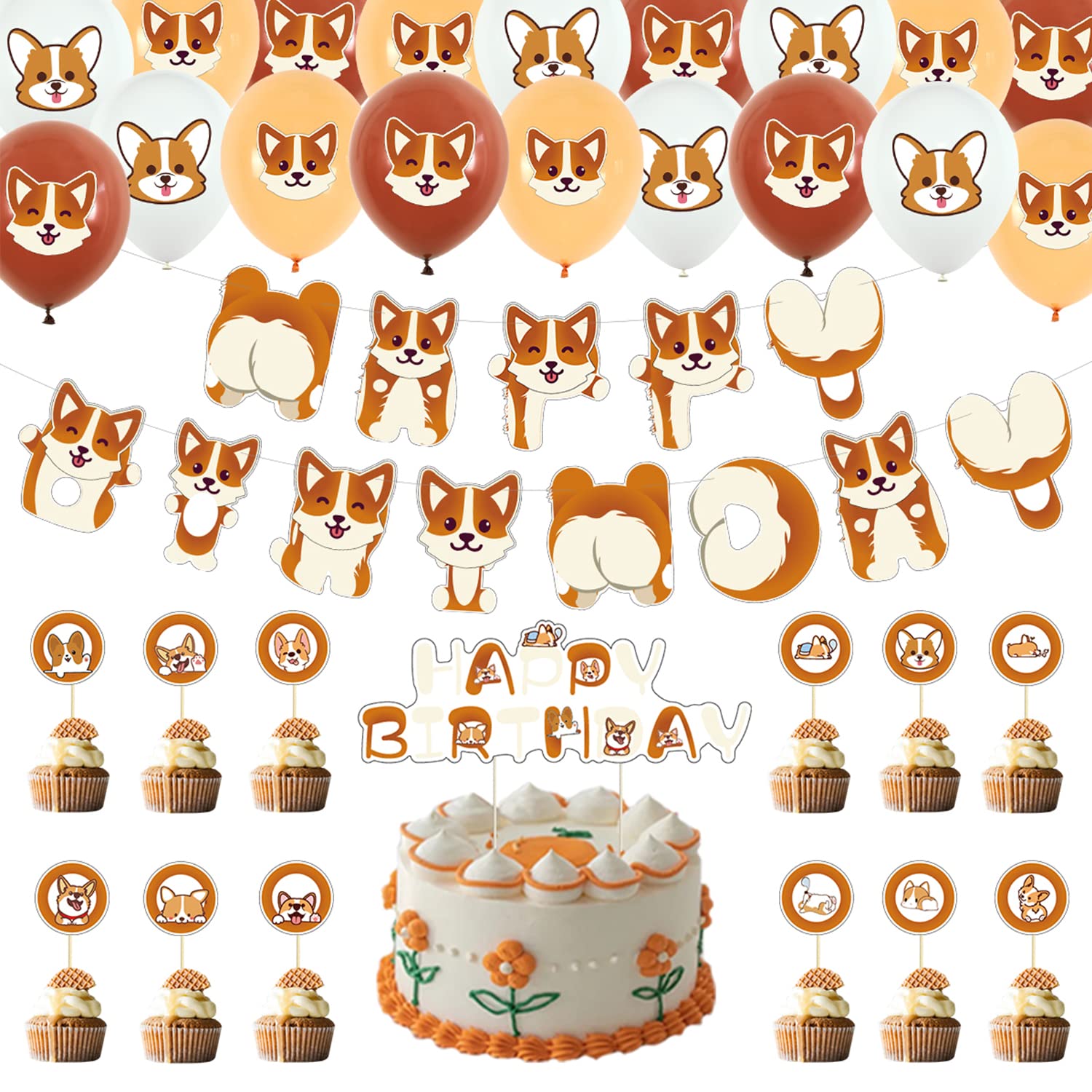 Buy Corgi Birthday Party Decoration, Corgi Themed Party Supplies ...