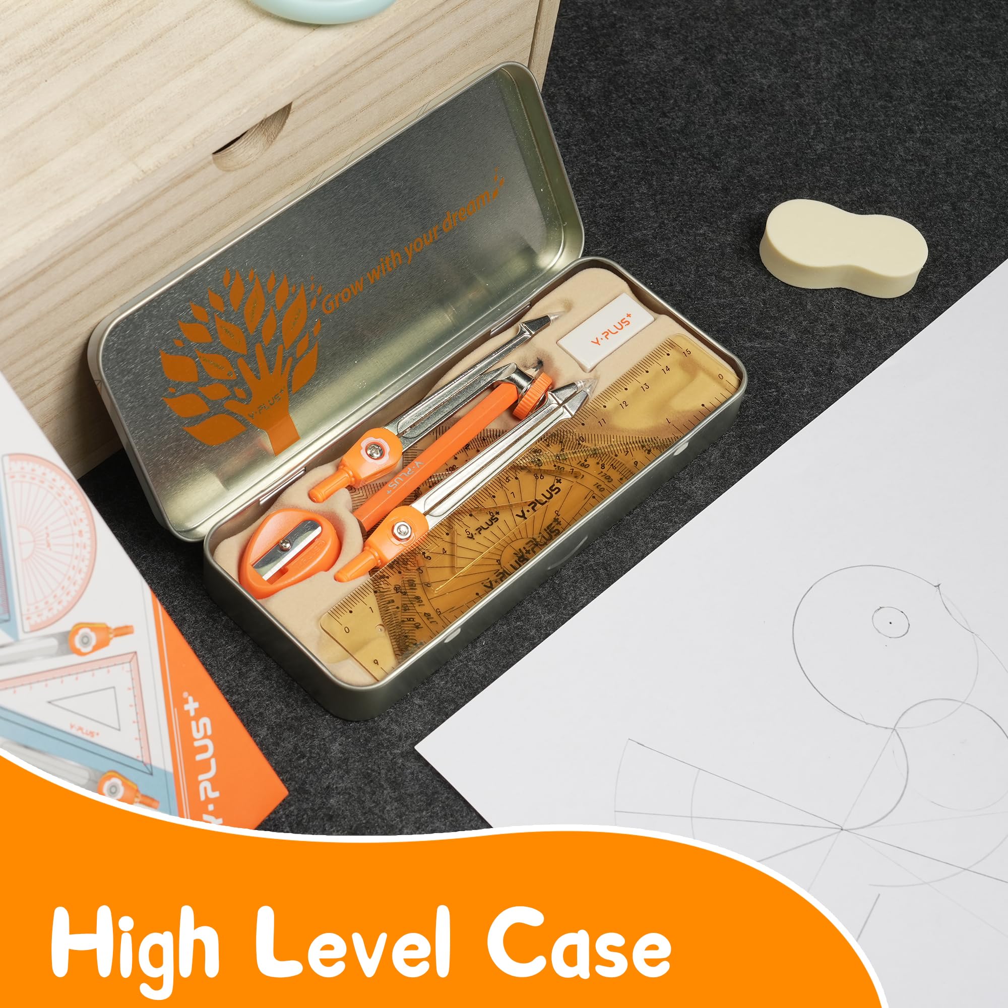 Snapklik.com : YPLUS Geometry Set For Students, Math Protractor Compass ...