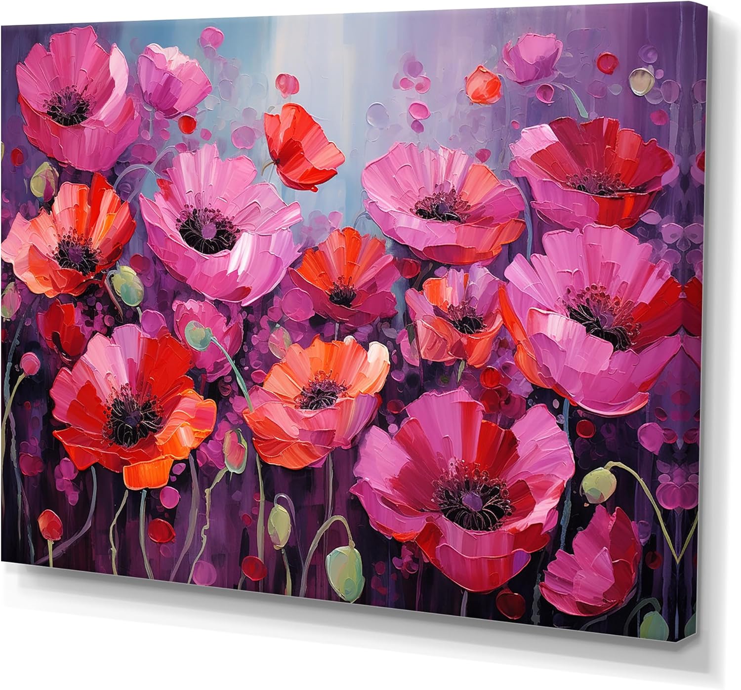 Amazon.com: DesignQ red Canvas wall art, Poppies Wall Art, Magical ...