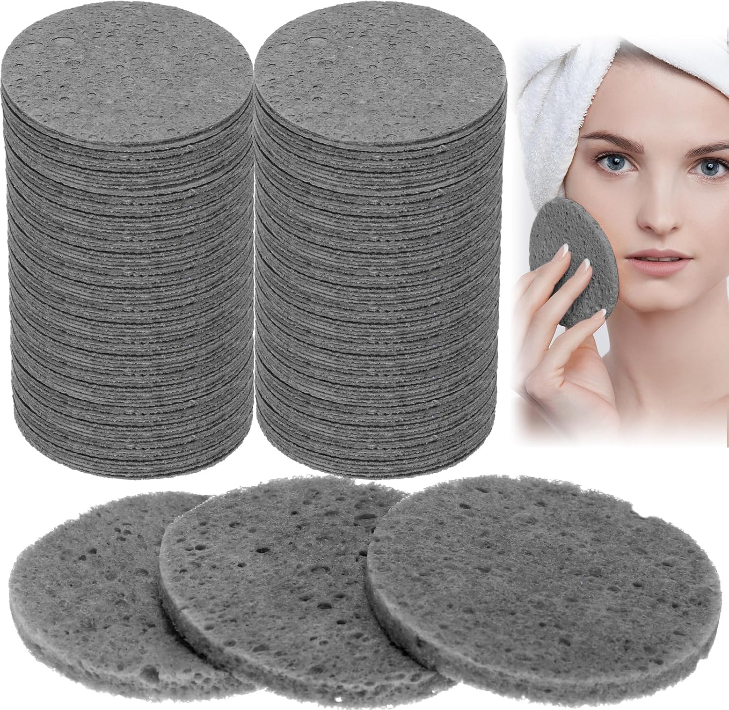 Amazon.com : Tioncy 200 Count Compressed Facial Sponge Natural Face ...