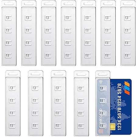 Amazon.com : 12 Pcs Swipe Badge Holder ID Holder Rigid Vertical Half ...