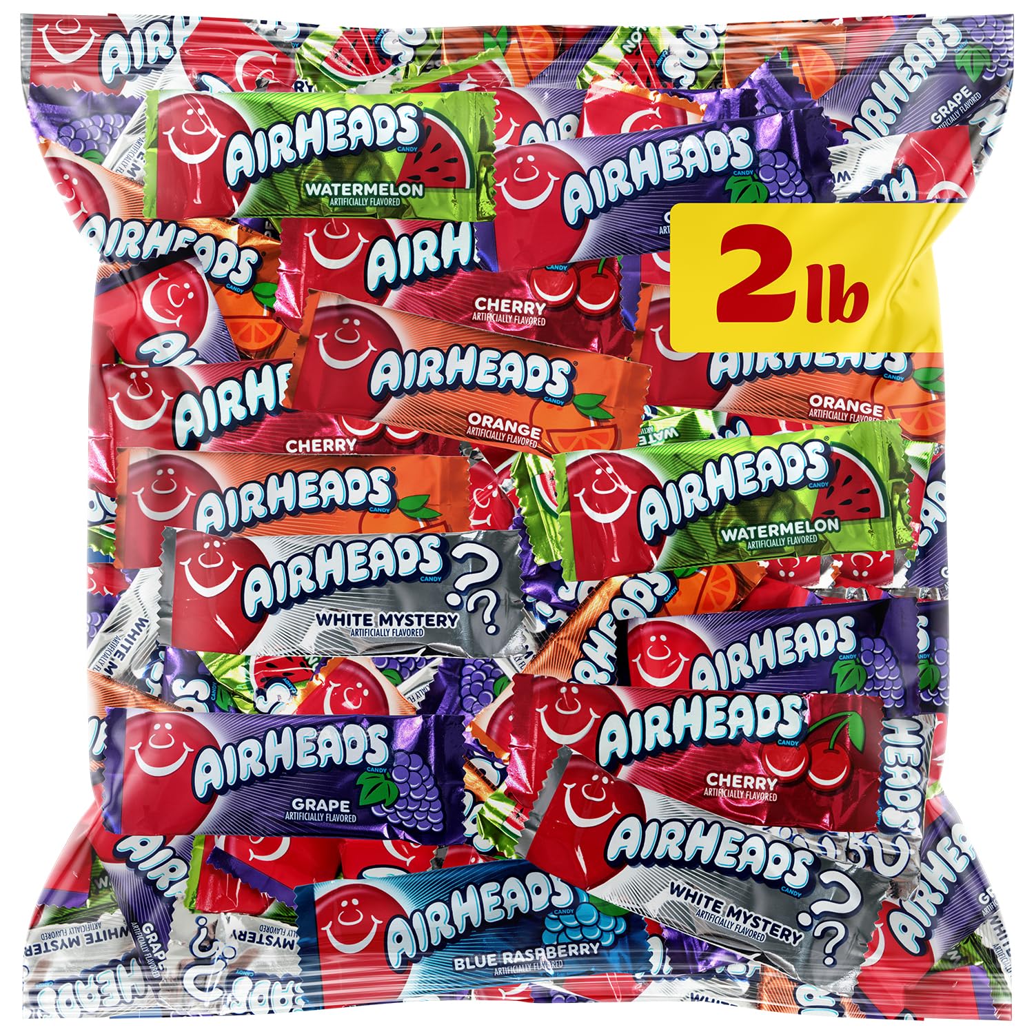 Amazon.com : Airheads Mini Bulk, 2 Pound (2 LB) All 6 Flavors Cherry ...