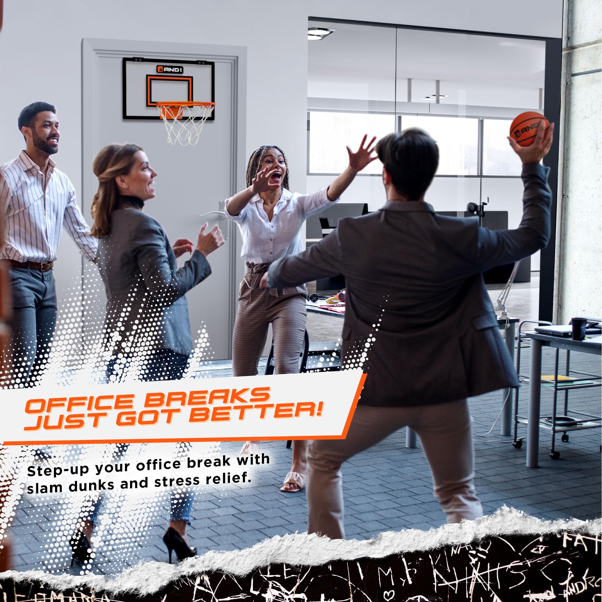 Snapklik.com : AND1 Over The Door Mini Basketball Hoop: 18x12 ...