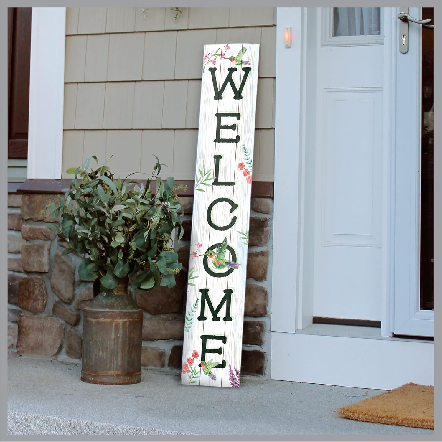 Amazon.com : My Word! Welcome w/Hummingbird - Tall Outdoor Welcome Sign ...