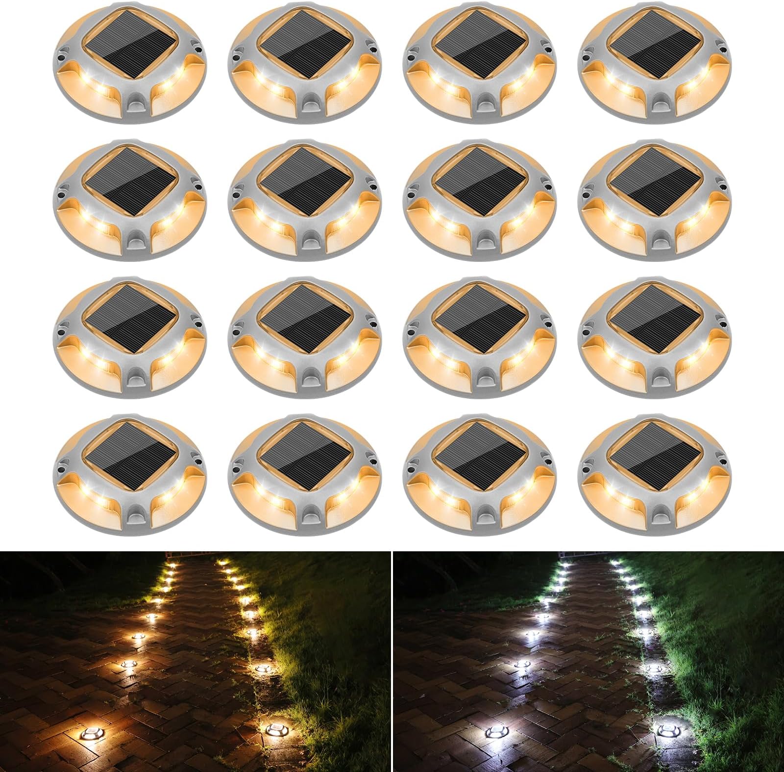 Amazon.com: VOLISUN Solar Driveway Lights Dock Marine Lights 16 Pack,2 ...