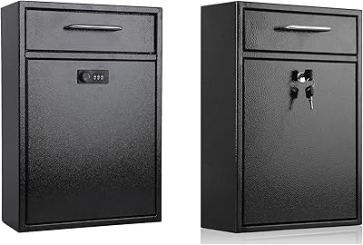 Amazon.com: VORVIL Locking Mailbox Wall Mount - Galvanized Steel ...