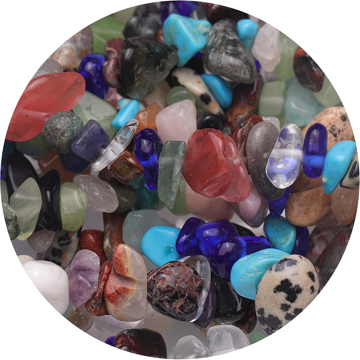 Amazon.com: Youngbling Natural Chip Stone Beads 450 Pcs 5-8mm Healing ...
