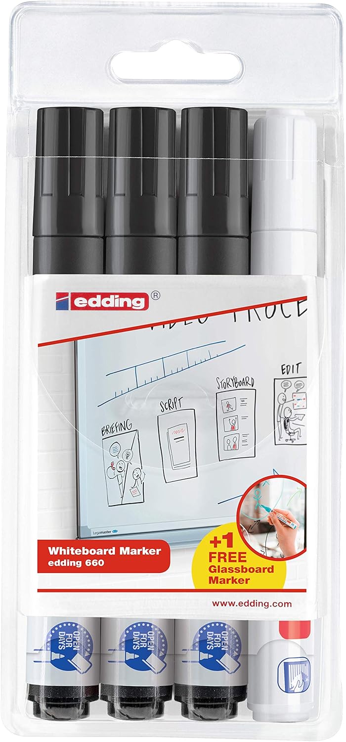 edding 660 Whiteboardmarker + 1 Marker für Glasplatten edding 90 ...