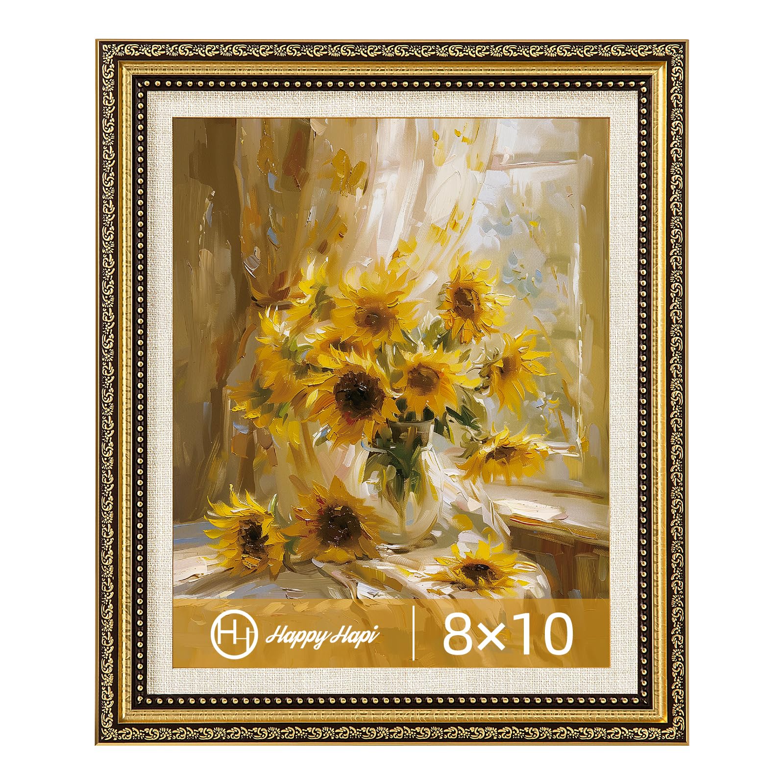 Amazon.com - HappyHapi 8x10 Vintage Gold Picture Frame, 1 Pack Ornate ...