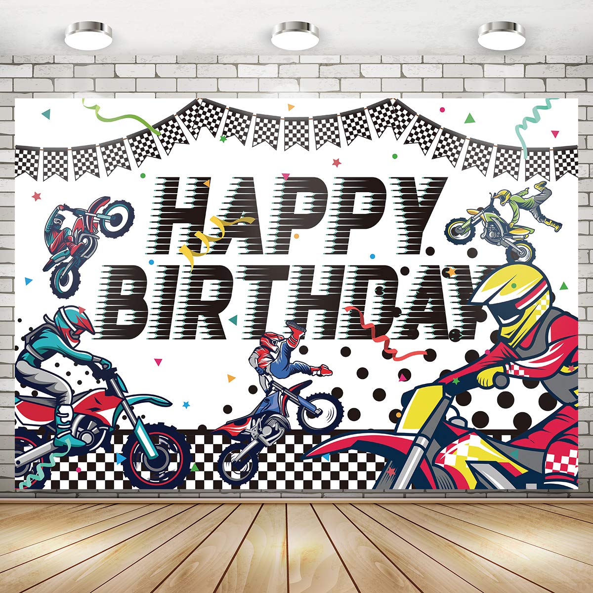 Buy Motocross Party Decorations Motocross Happy Birthday Backdrop ...