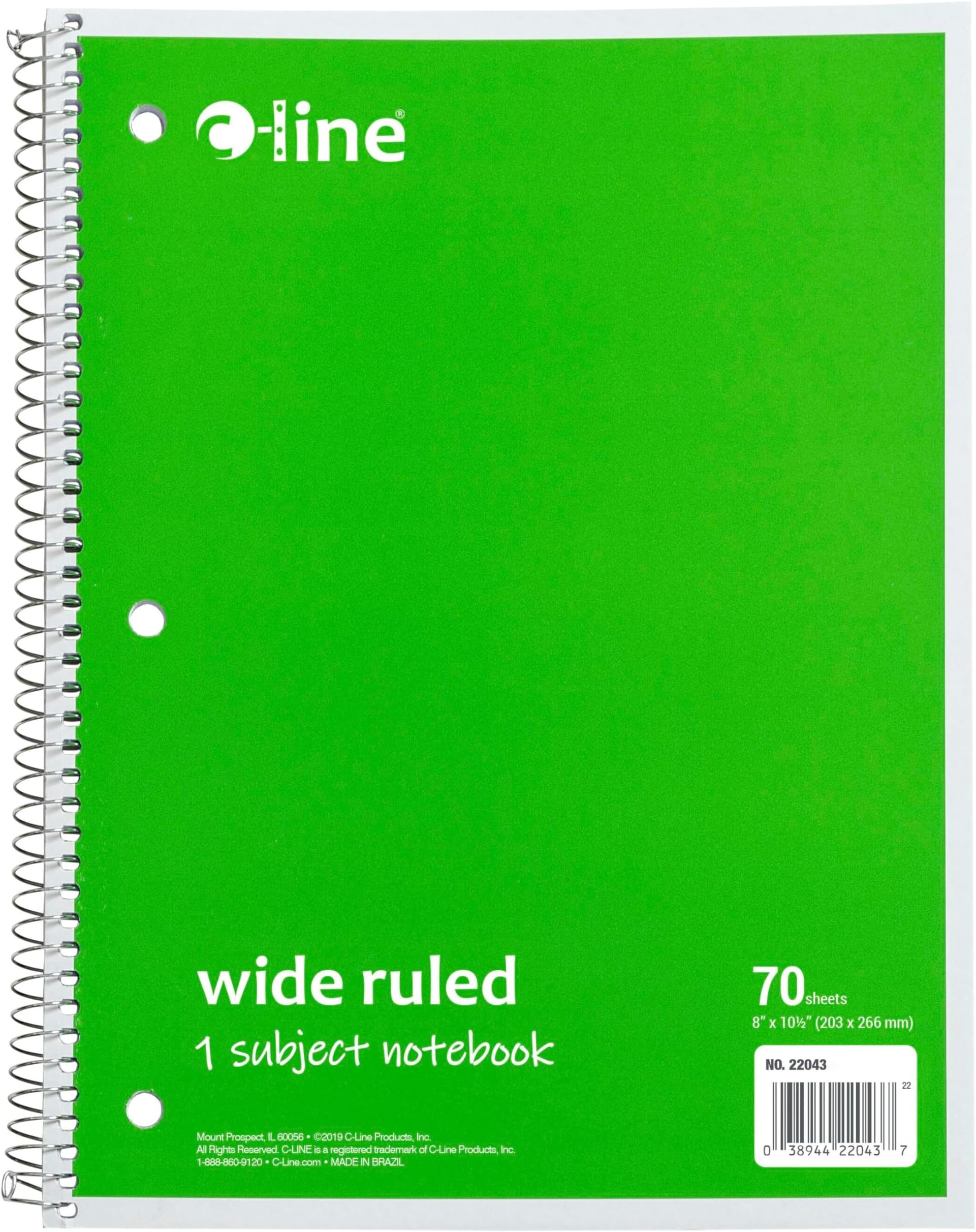 Amazon.com : Oxford 1-Subject Notebooks, 8" x 10-1/2", Wide Rule, 70 ...