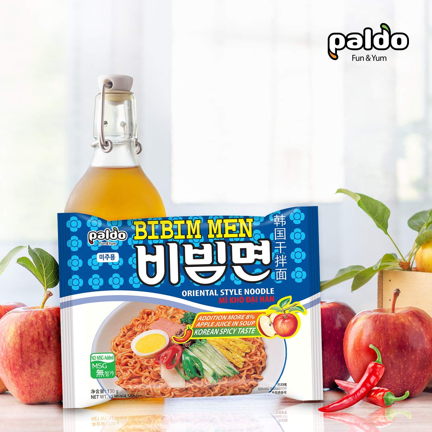 korea Paldo Bibim myun Cold Noodle instant ramen sweet spicy sauce 130g 5 pack- Buy Online in ...