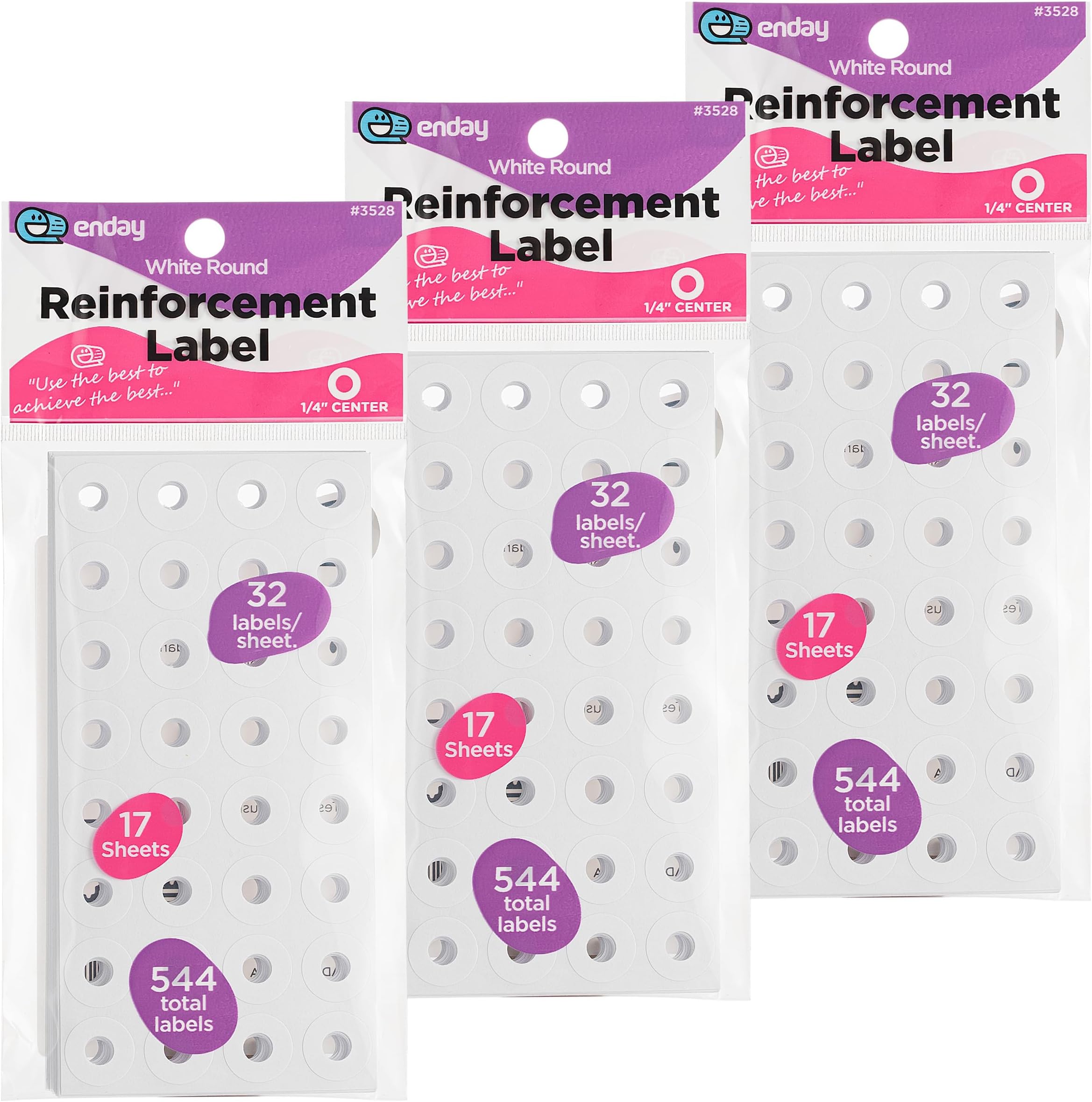 Amazon.com : Emraw Super Great White Round Reinforcement Label - Great ...