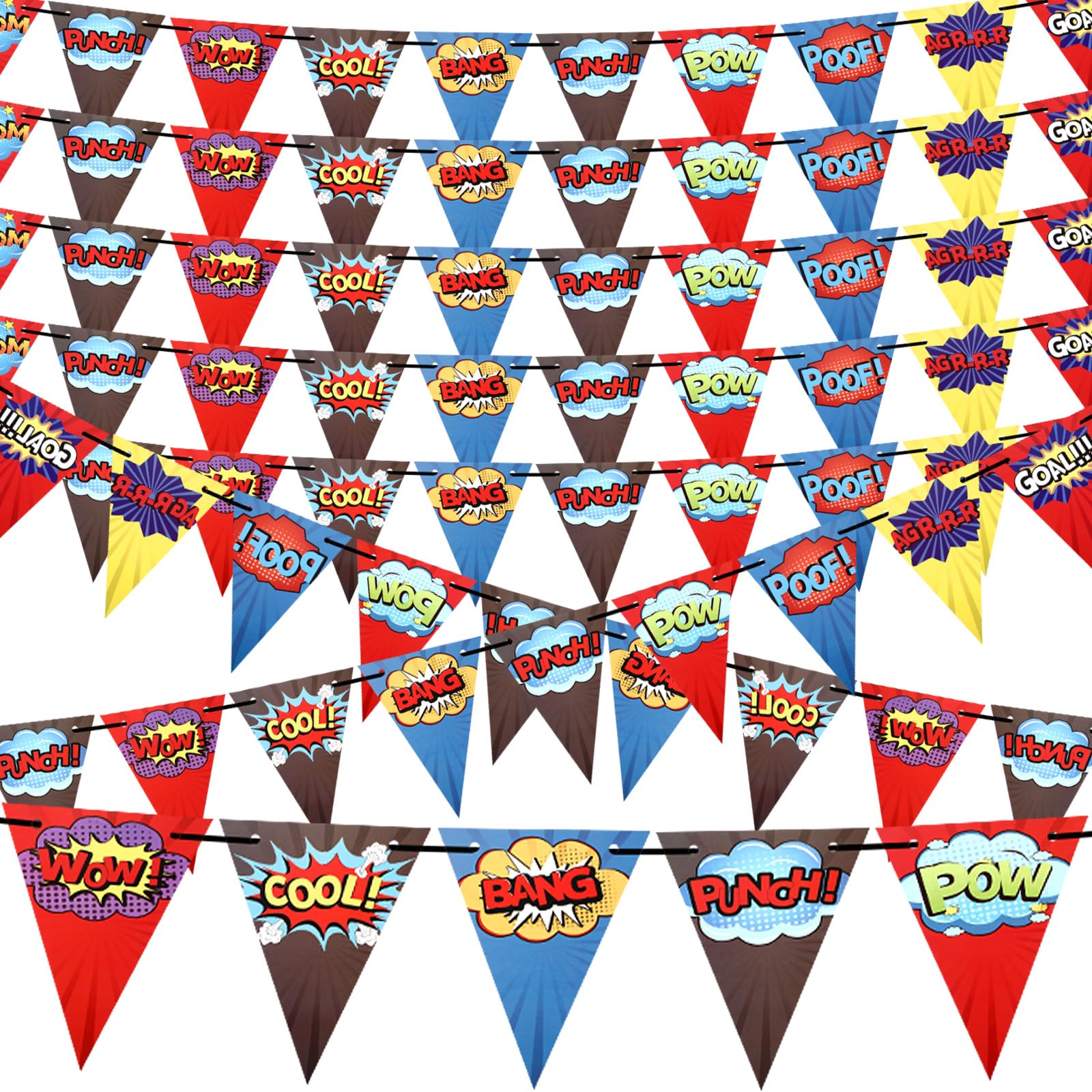 Amazon.com: Breling 8 Pcs Hero Birthday Party Banner Decorations Hero ...