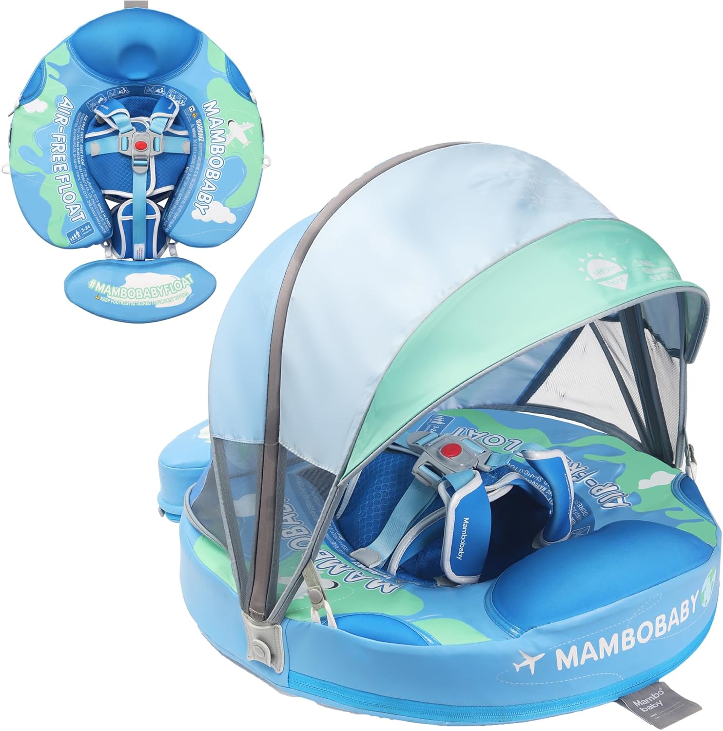 Amazon.com: Mambobaby Float with Canopy Non Inflatable Baby Pool Float ...