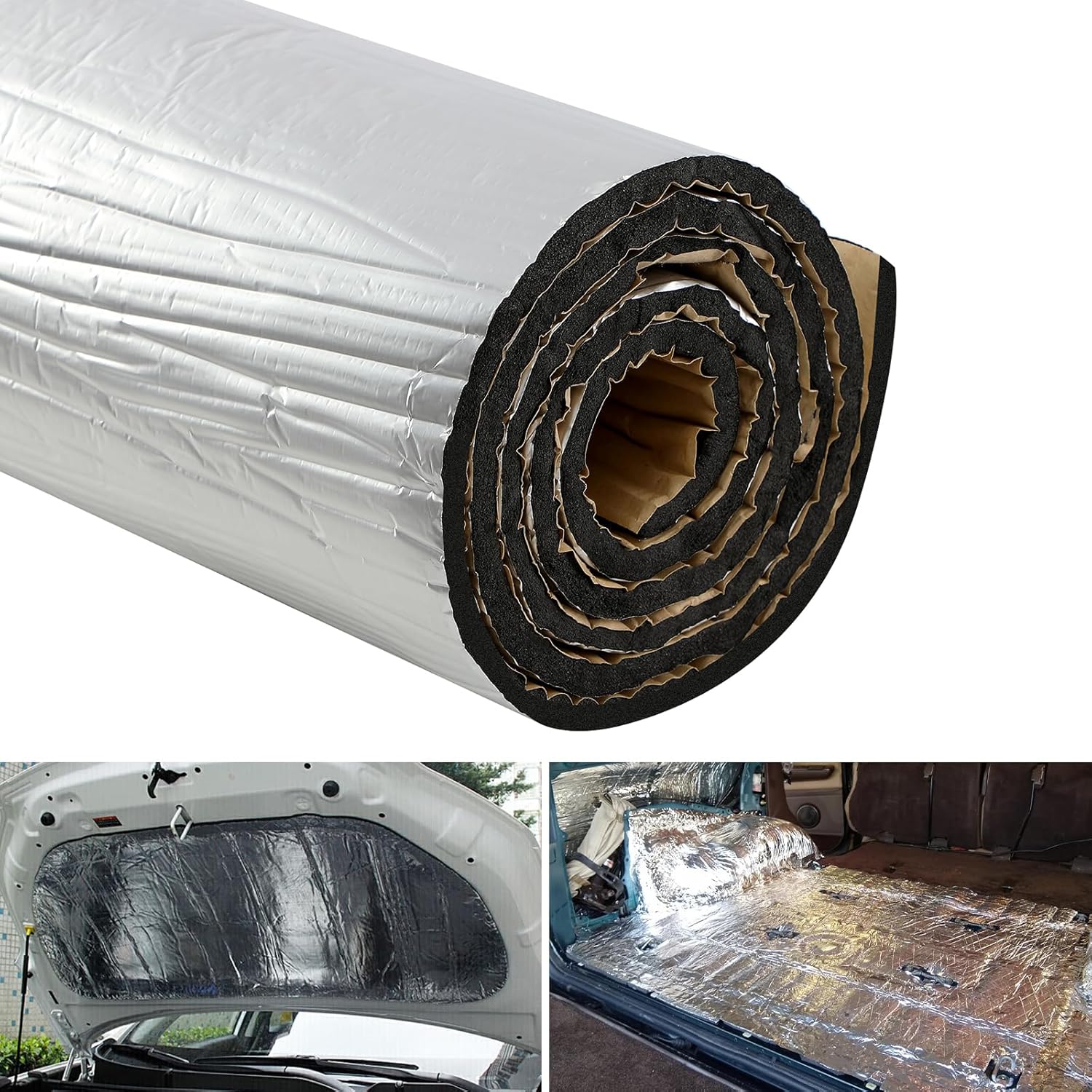 Putentfun 10mm Thick Foil Insulation Foam,Car Sound Deadening Self ...