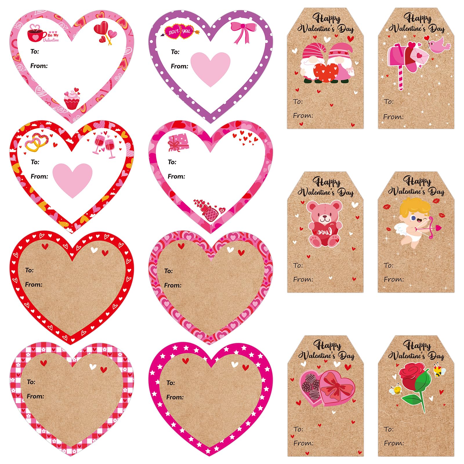 Snapklik.com : Valentines Day Gift Tag Stickers Decorative Present Name ...