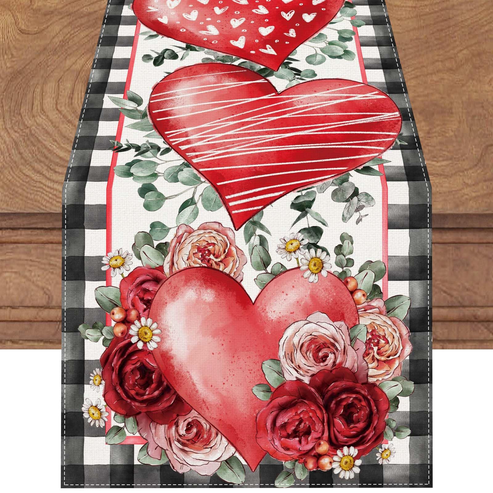 Snapklik.com : Linen Watercolor Eucalyptus Heart Valentines Day Table ...