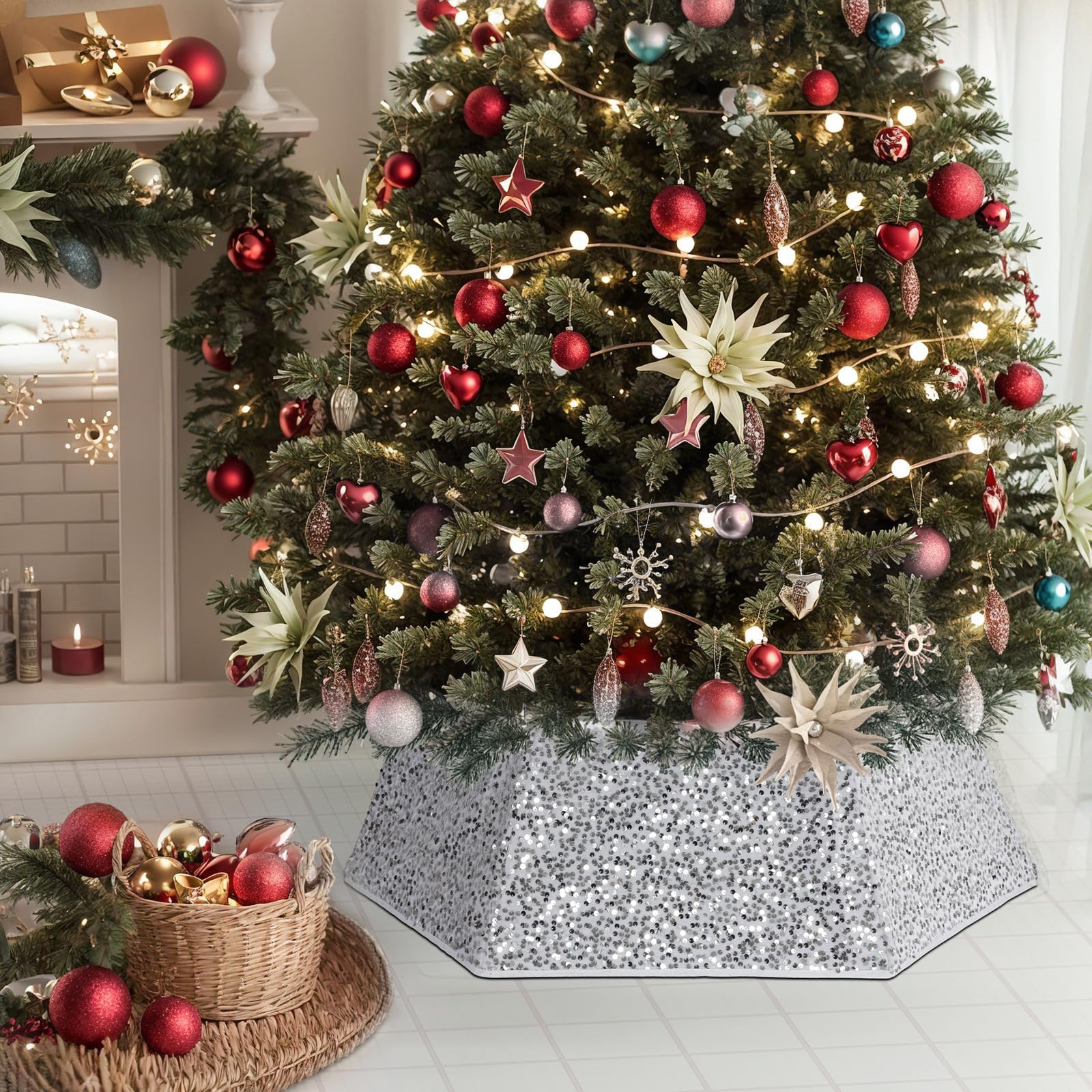 Amazon.com: Tree Collar, Tree Skirt Collar, Christmas Tree Skirt, Tree ...