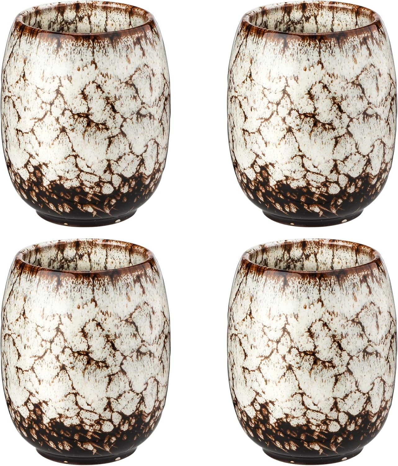 Amazon.com | Ceramic Tea Cup Set of 4 Japanese Style Tea Cups 6.5oz ...