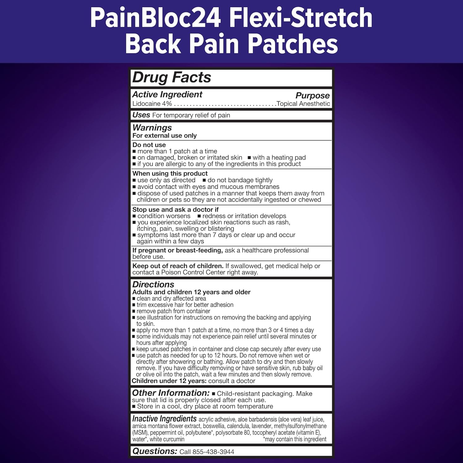 Buy PainBloc24 Flexi-Stretch Adhesive Pain Patches – Lidocaine 4% ...